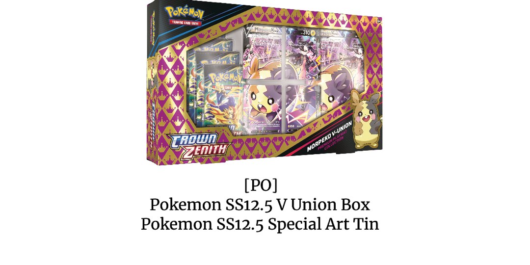 [PO] Pokemon Crown Zenith V Union Box Special Art Tin, Hobbies & Toys ...