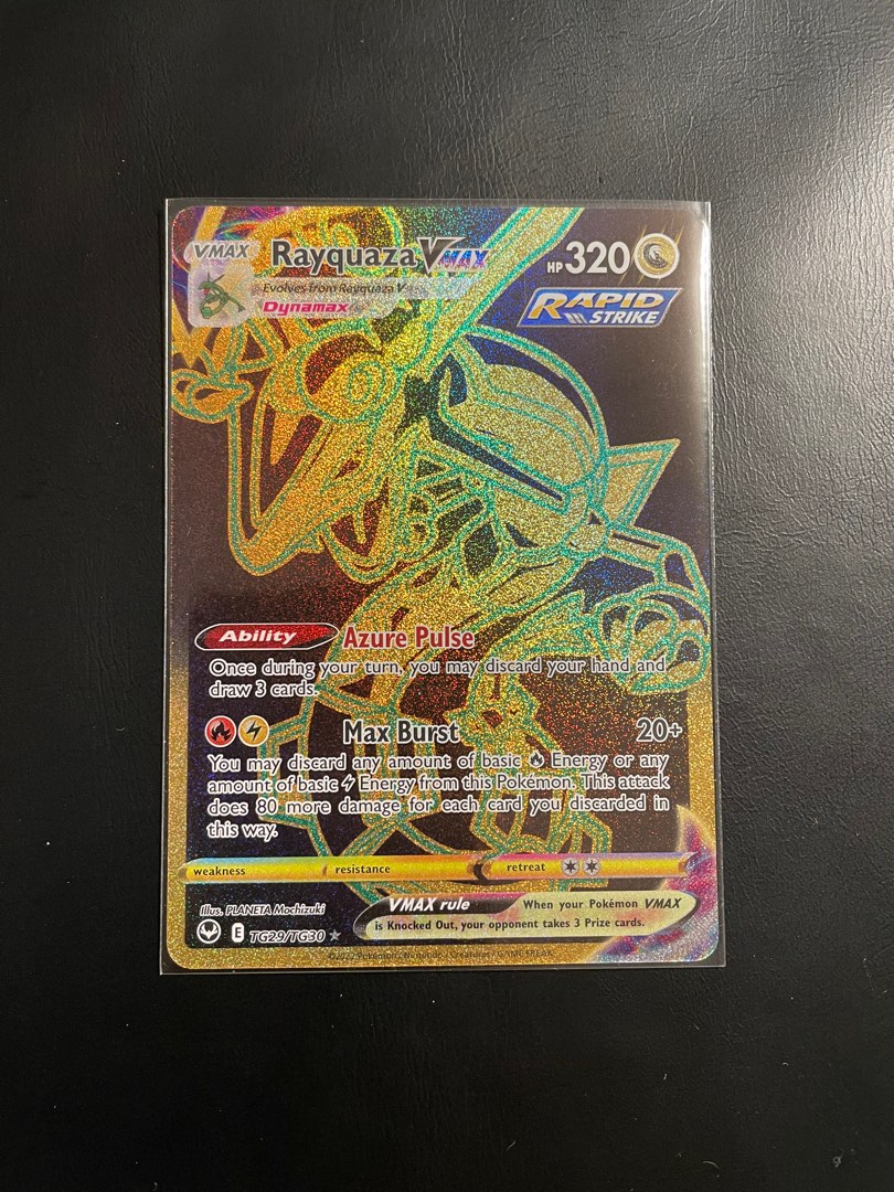 Pokemon-PTCG-Rayquaza VMAX - TG29/TG30 - Gold Secret Sword & Shield: Silver Tempest Singles, 興趣及 ...