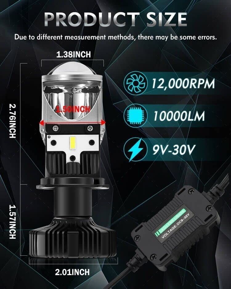 Ready stock! 2022 Upgraded H4 LED Headlight Bulbs with Z-Shaped Cut-Off ...