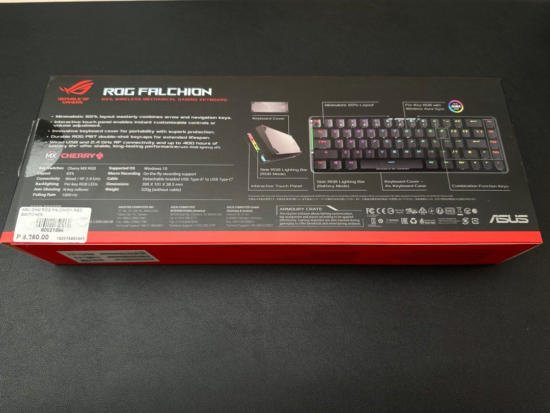 ROG Falchion 65% Wireless Mechanical Gaming Keyboard, Computers & Tech ...