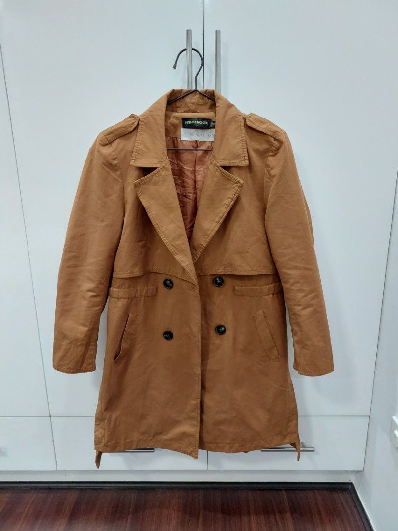 Rust Brown Color Trench Coat, Women's Fashion, Coats, Jackets and ...