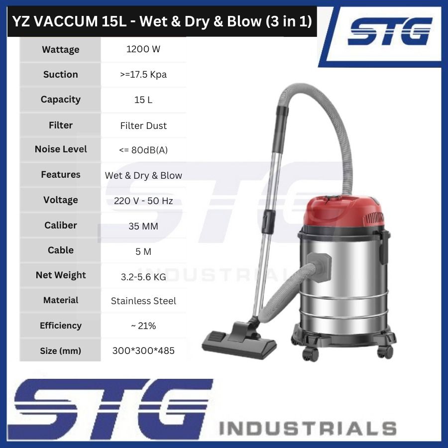 [SG Local Seller] YZ- 15L Industrial Wet/Dry/Blower Vacuum Cleaner (3 ...