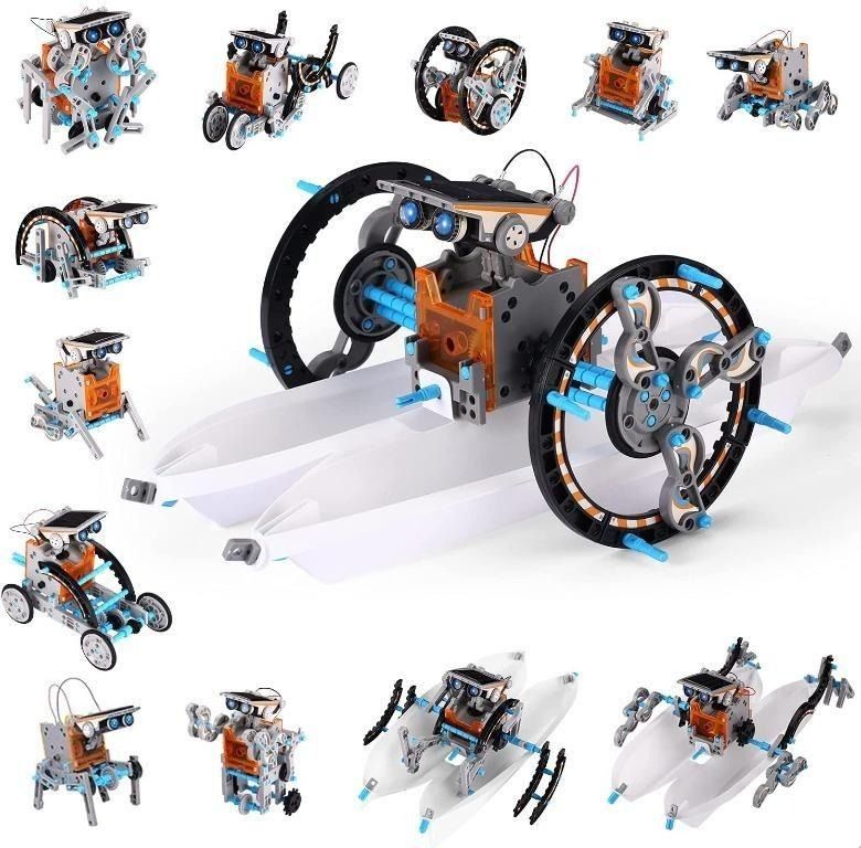 Sillbird STEM 12-in-1 Education Solar Robot Toys -190 Pieces DIY Building Science Experiment Kit ...