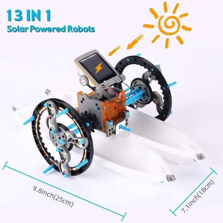 Sillbird STEM 12-in-1 Education Solar Robot Toys -190 Pieces DIY Building Science Experiment Kit ...