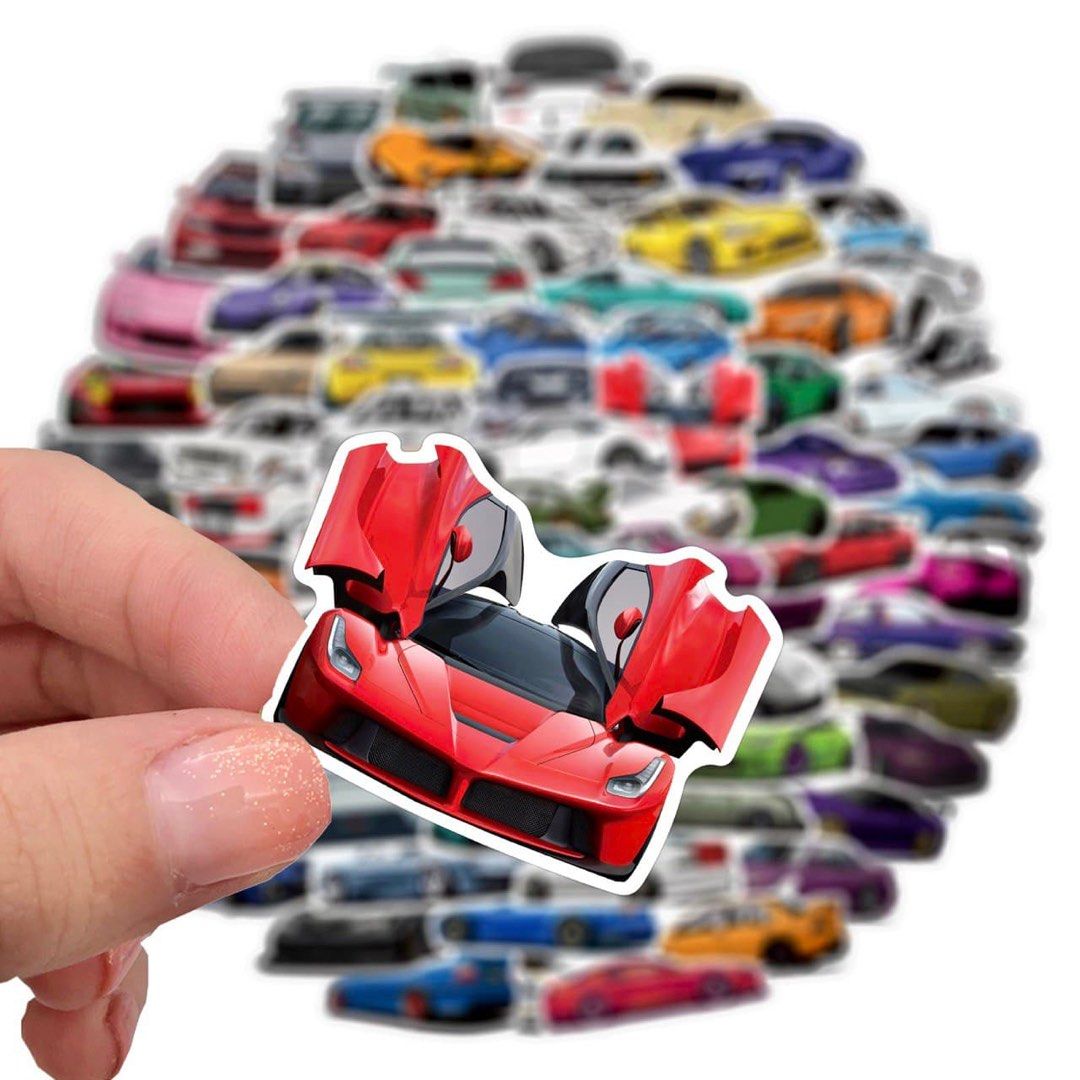 (Stickers) 25pc Supercars Racing F1 Green Yellow Blue Porche ...