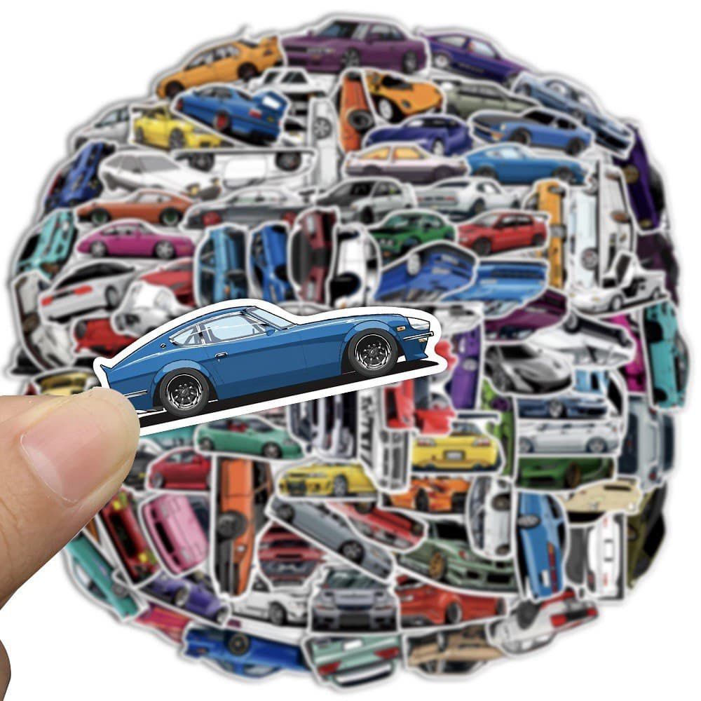 (Stickers) 25pc Supercars Racing F1 Green Yellow Blue Porche ...