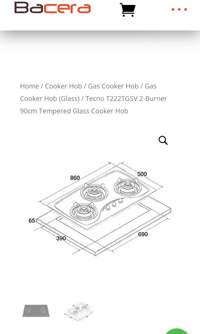 Techno Gas Hob 2 Gas Hob LPG Head, TV & Home Appliances, Kitchen ...