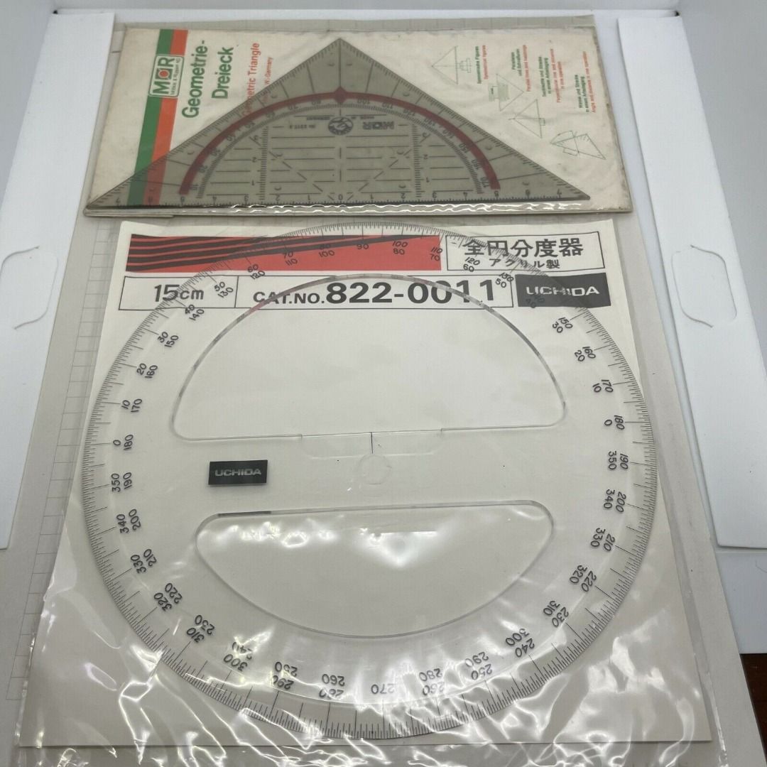 Uchida M&R Protractor for Drafting Engineer Set of 2 New Made in Japan ...