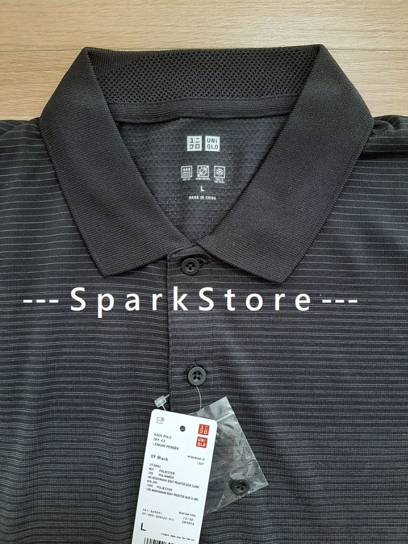 Uniqlo Kaos Polo Shirt Dry-EX Hitam Gradasi, Fesyen Pria, Pakaian , Atasan di Carousell