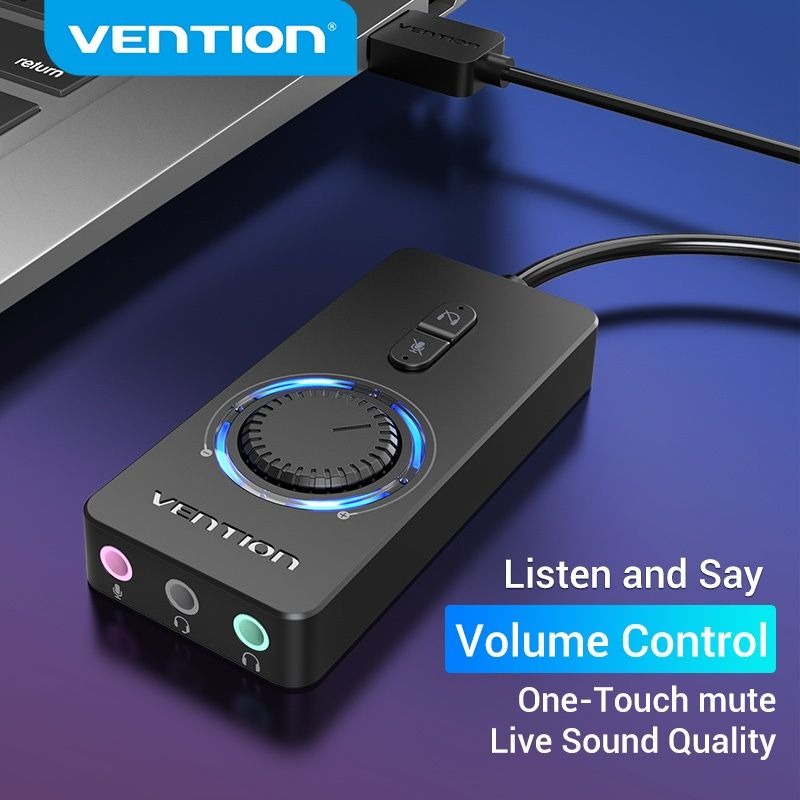 Vention Sound Card USB External Stereo Sound Adapter with Volume ...