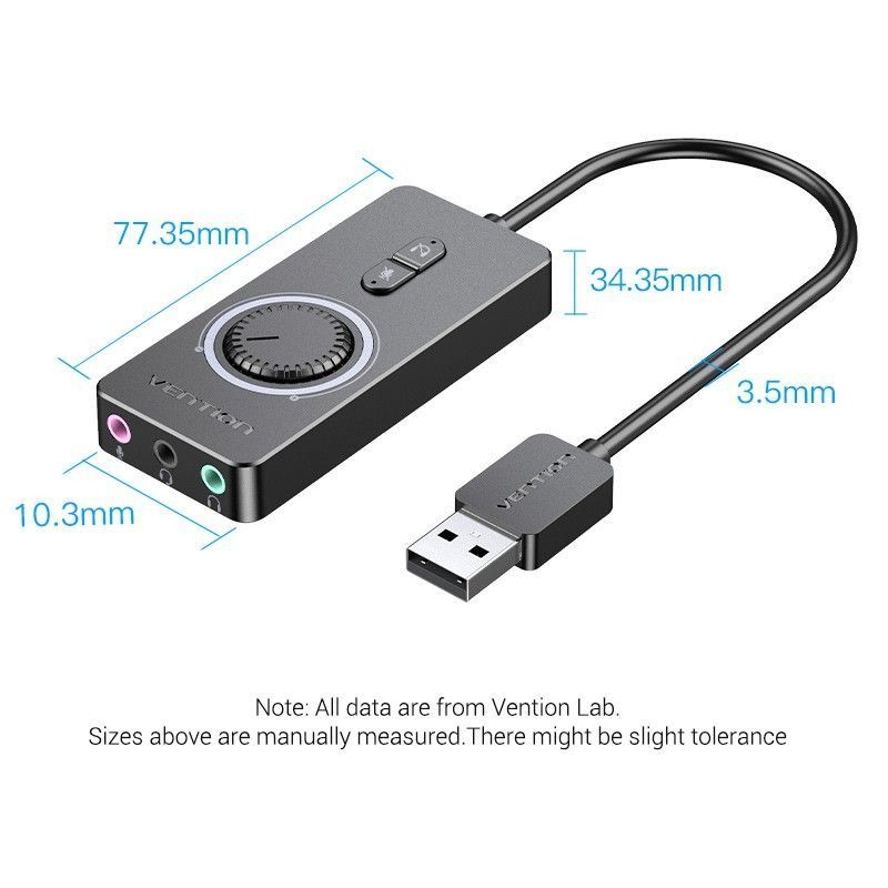 Vention Sound Card USB External Stereo Sound Adapter with Volume ...