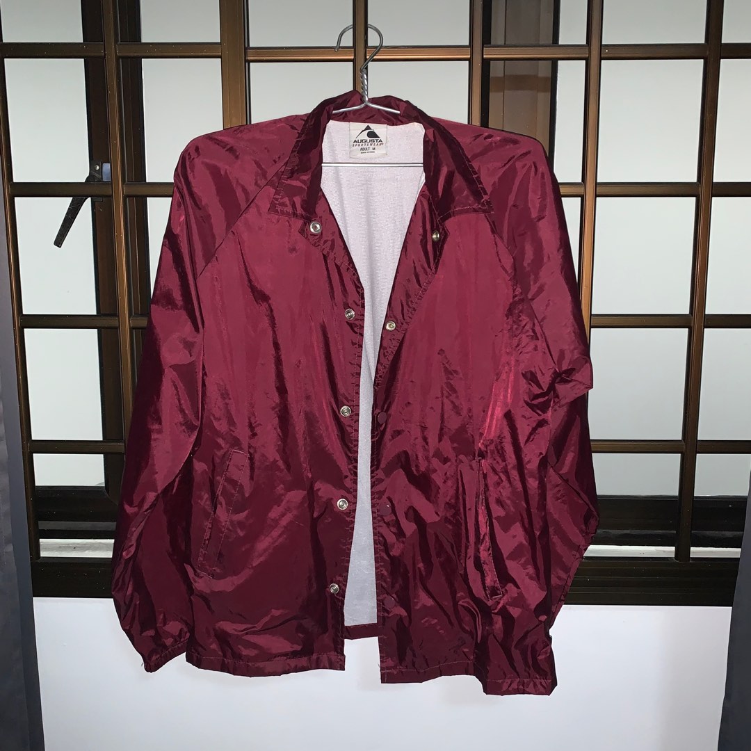 Vintage Maroon Windbreaker, Men's Fashion, Coats, Jackets and Outerwear ...