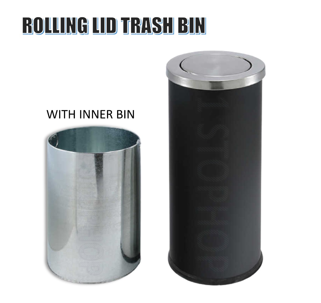 Waste bins Trash Bin Double Layers Rolling Lid Garbage Bin, trash Can ...