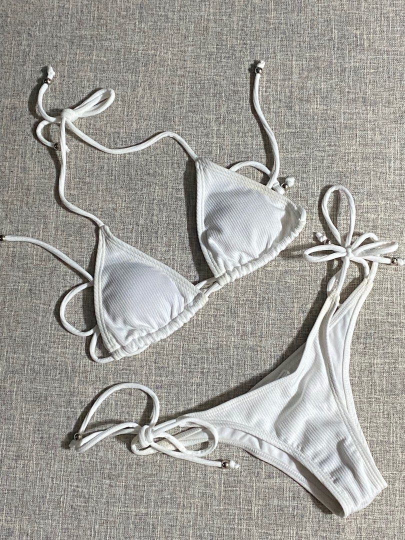 White Bikini Womens Fashion Swimwear Bikinis And Swimsuits On Carousell