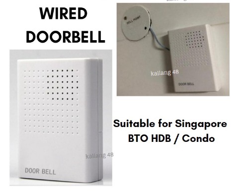 Wired Doorbell for Singapore BTO resale HDB Condo Home Alarm System Door Bell (with battery ...