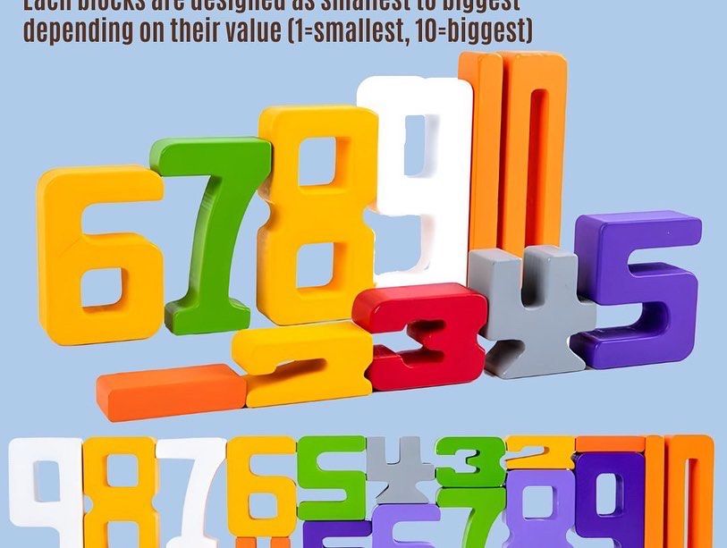 Wooden Digital Building Blocks, Hobbies & Toys, Toys & Games on Carousell