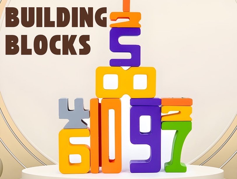 Wooden Digital Building Blocks, Hobbies & Toys, Toys & Games on Carousell