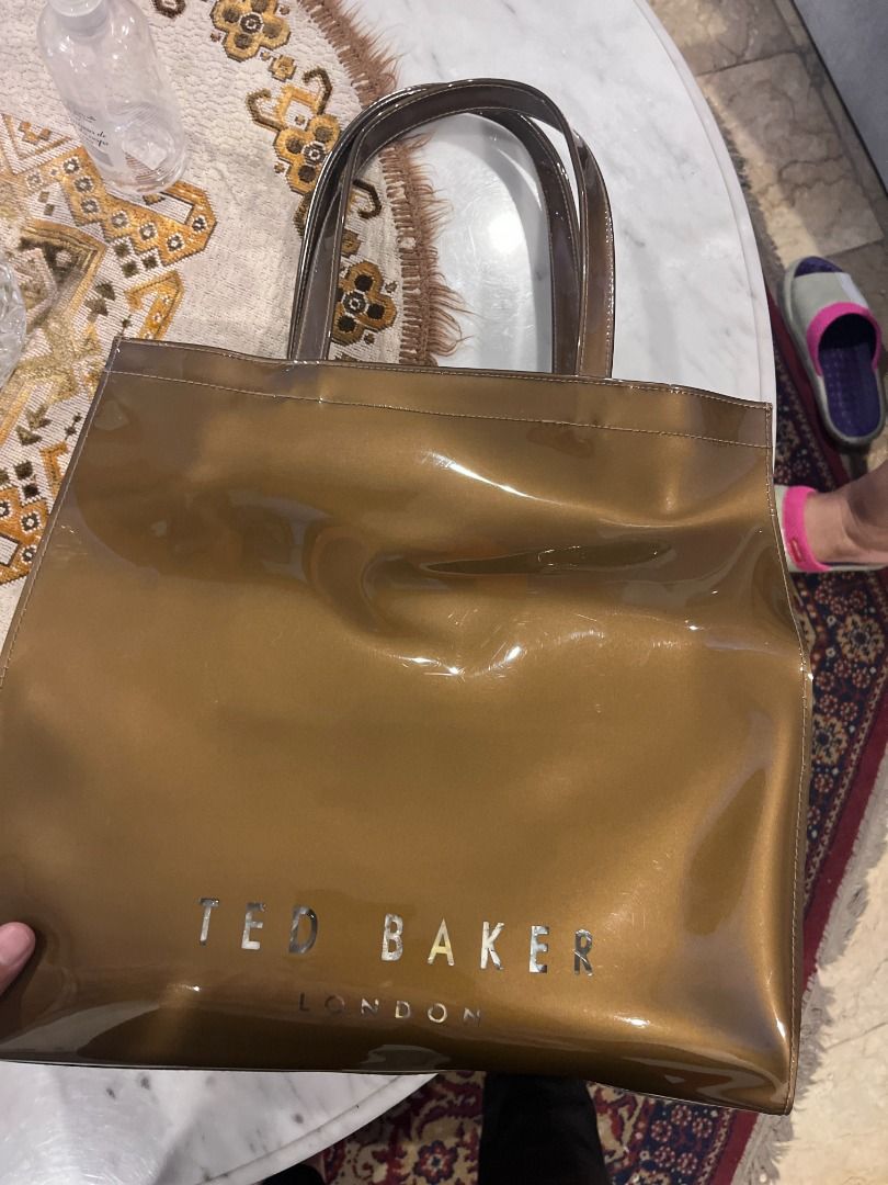 100% AUTHENTIC - Ted Baker Glicon Bow Large Icon Tote Bag Gold Color ...