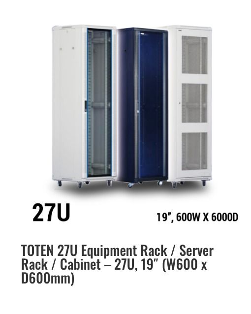 27U Floor Standing Server Rack w EdgeSwitch 48 500W, Computers & Tech ...