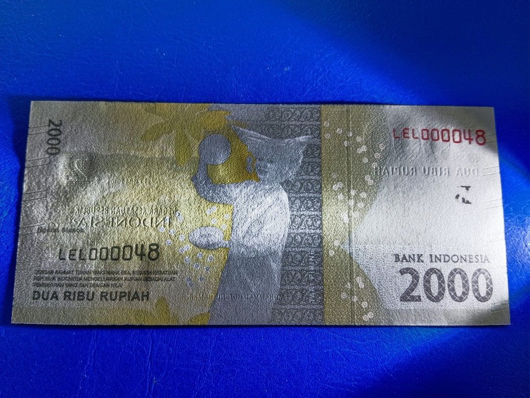 48 Low Number + 0000 Lion Number Indonesia 2000 Rupiah UNC Banknote ...
