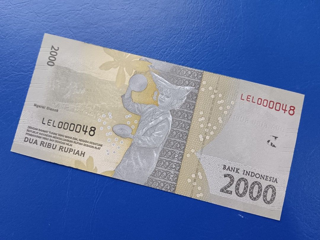 48 Low Number + 0000 Lion Number Indonesia 2000 Rupiah UNC Banknote ...