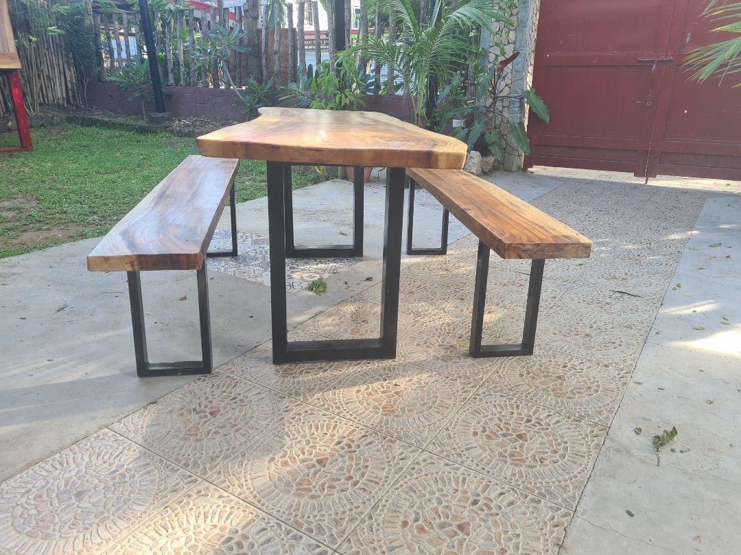 Acacia set 6ft with 2 benches complete, Furniture & Home Living ...