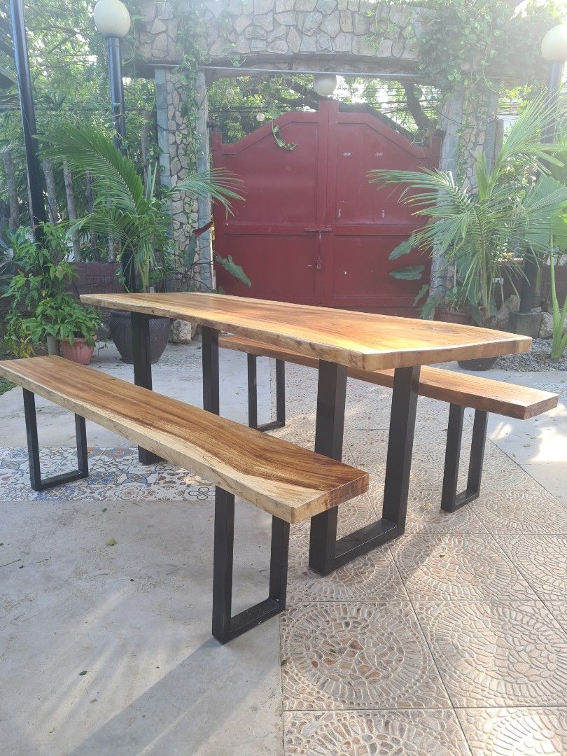 Acacia set 6ft with 2 benches complete, Furniture & Home Living ...