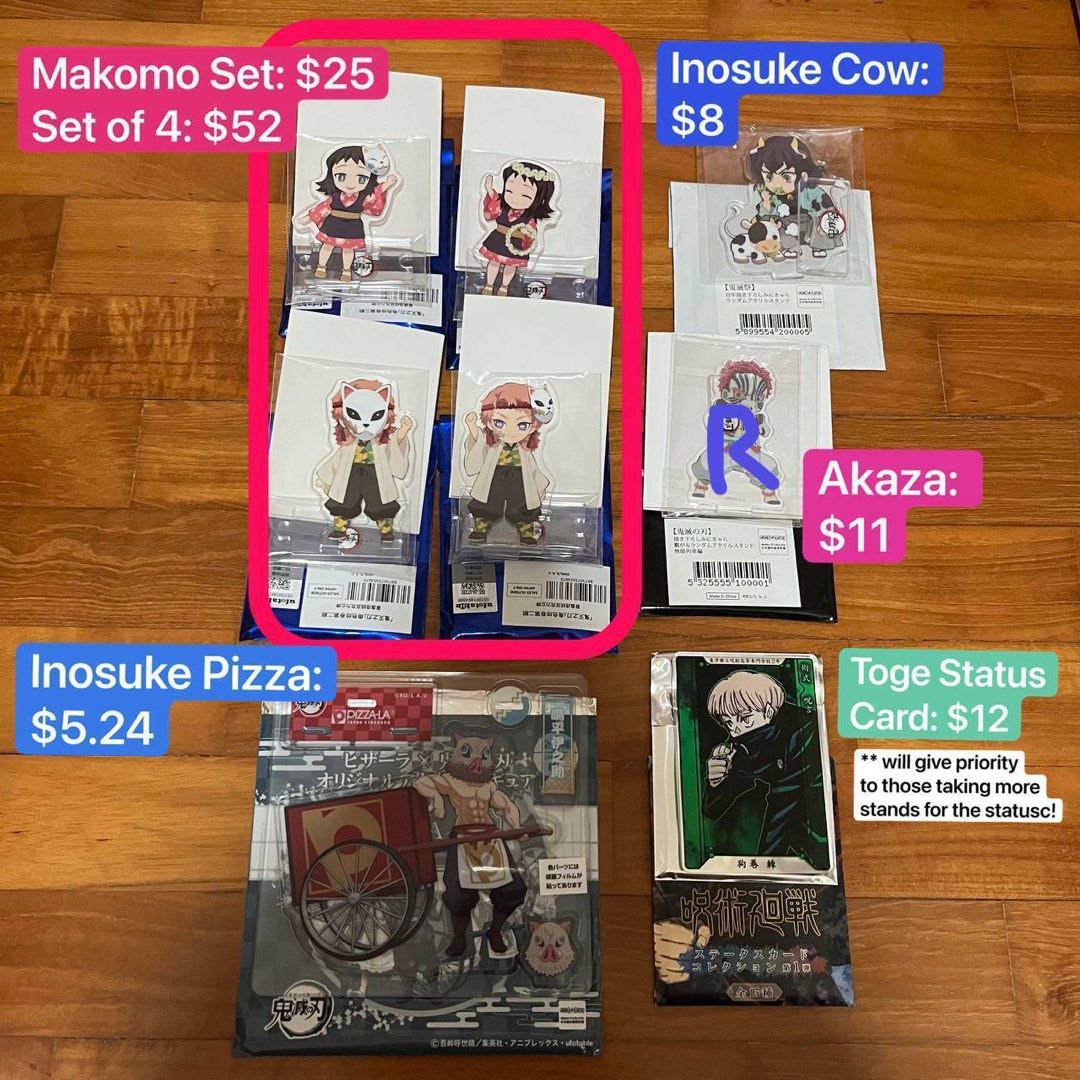 Acrylic Stand Status Card JJK Jujutsu kaisen Inumaki Toge KNY Kimetsu ...