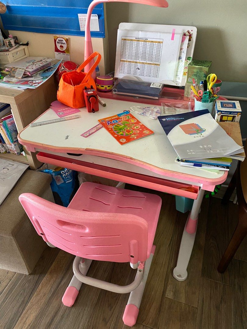 Adjustments Study Table and chair set, Furniture & Home Living ...