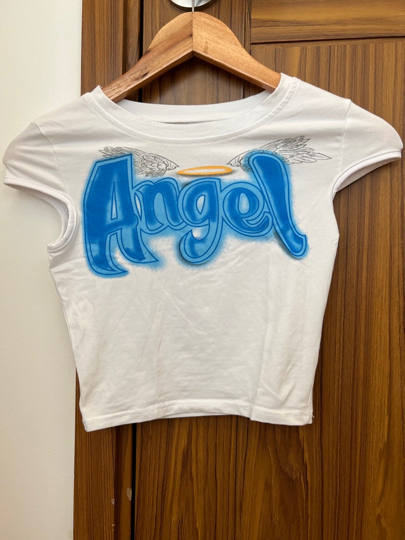 Angel Crop Top, Women's Fashion, Tops, Shirts on Carousell