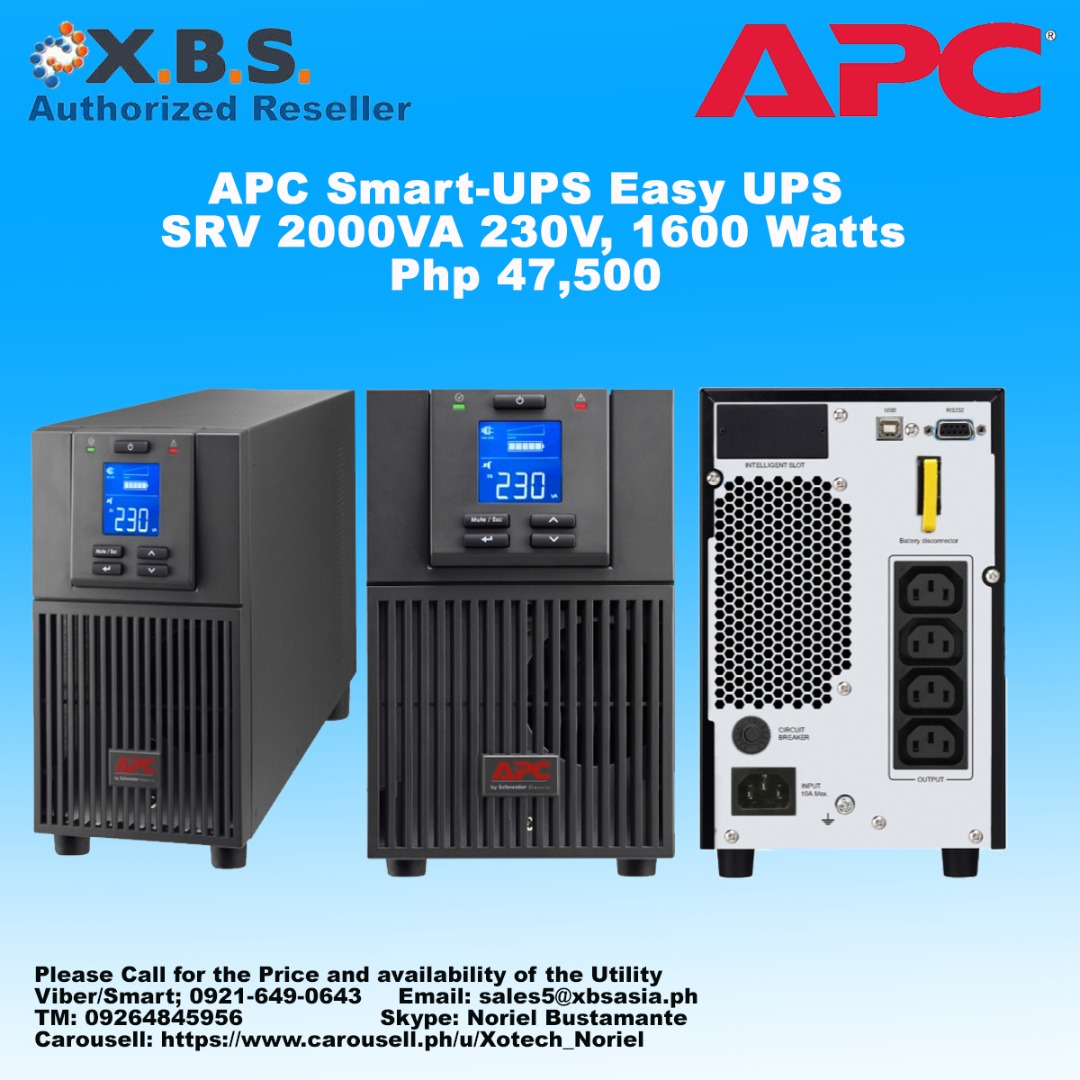 APC Smart-UPS Easy UPS SRV 2000VA 230V, 1600 Watts, Computers & Tech, Office & Business ...