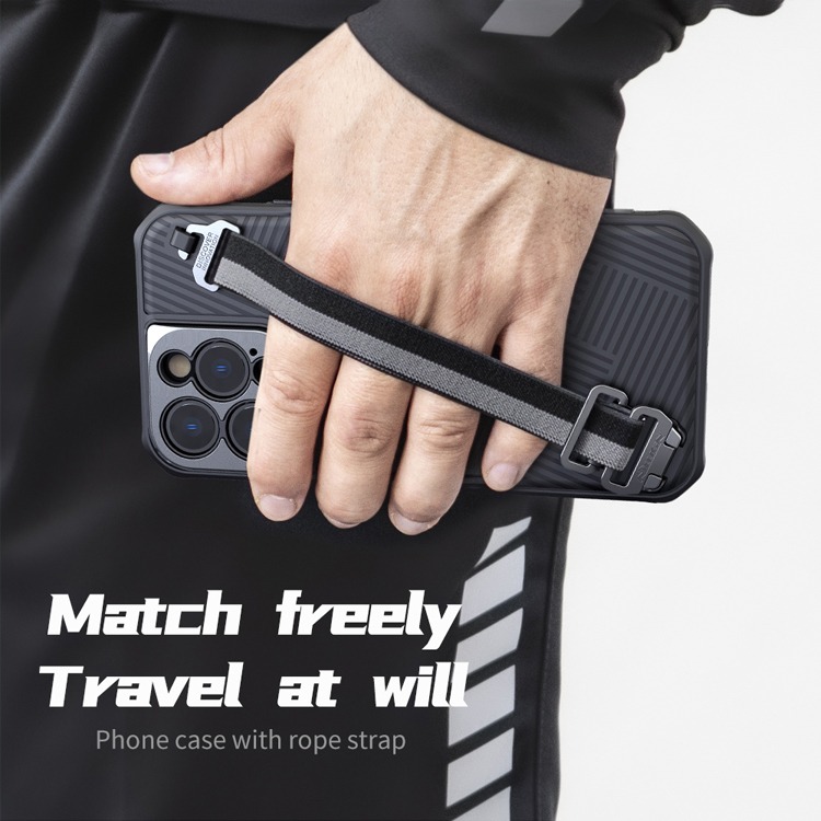 Apple iPhone 14 Pro Max - Magnetic Strap Case Full Coverage Casing Rope ...