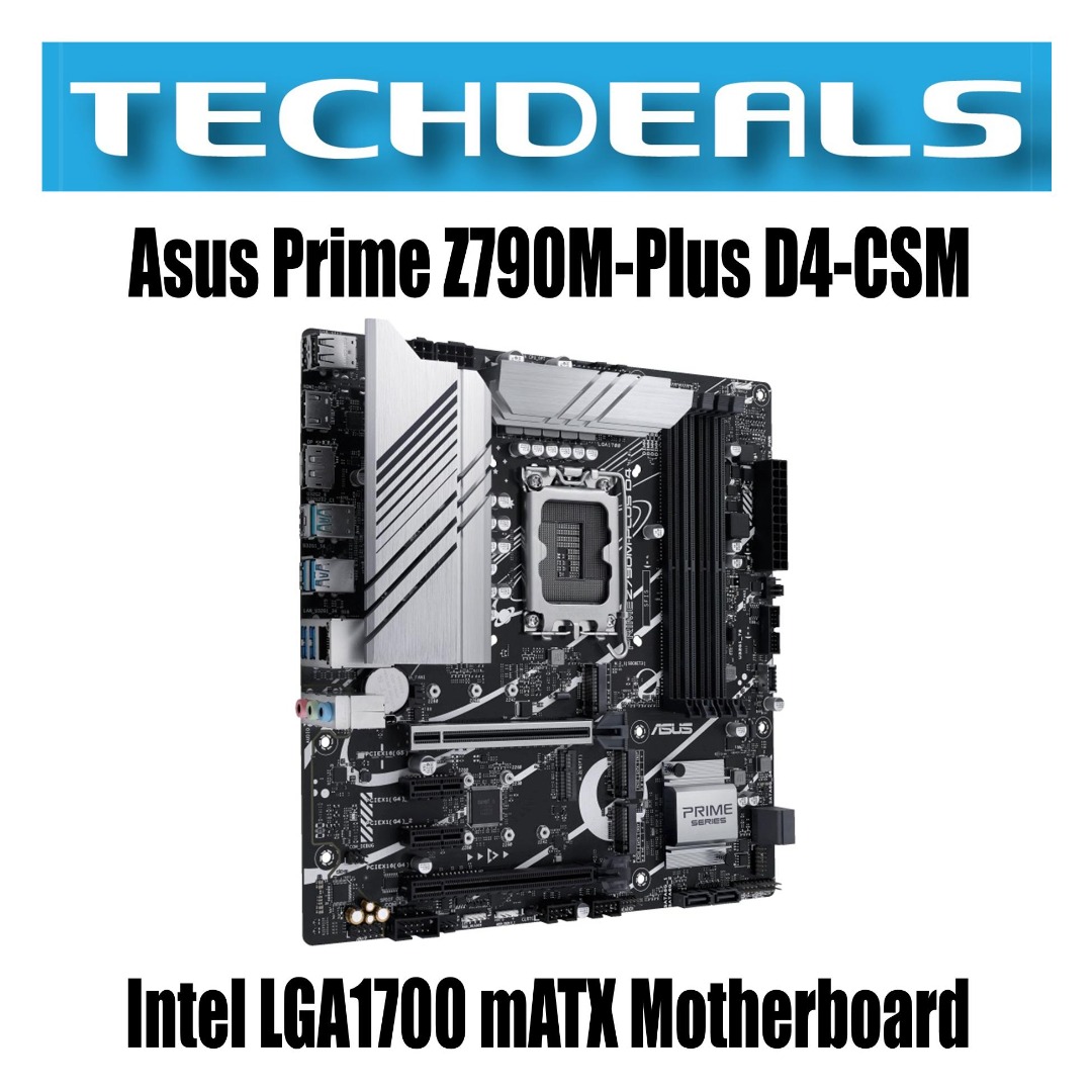 Asus Prime Z790M-Plus D4-CSM Intel LGA1700 mATX Motherboard, Computers ...