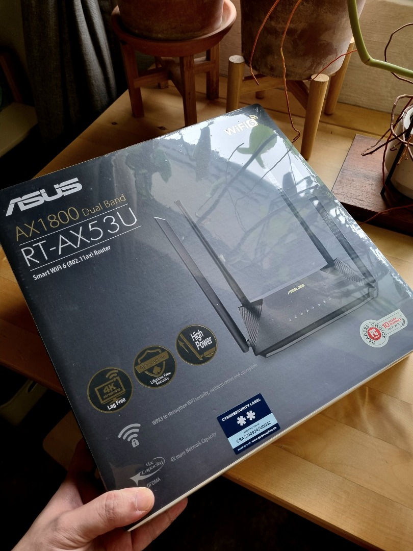 ASUS RT-AX53U AX1800 Dual Band WiFi 6 (802.11ax) Router - supports MU ...