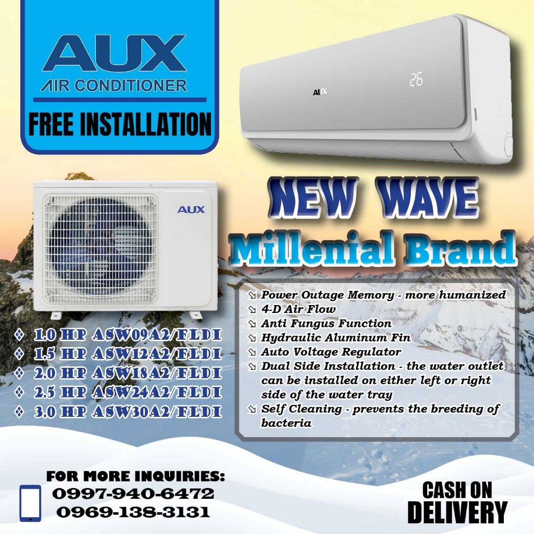 Aux Dc Inverter Split Type With Free Installation, TV & Home Appliances ...