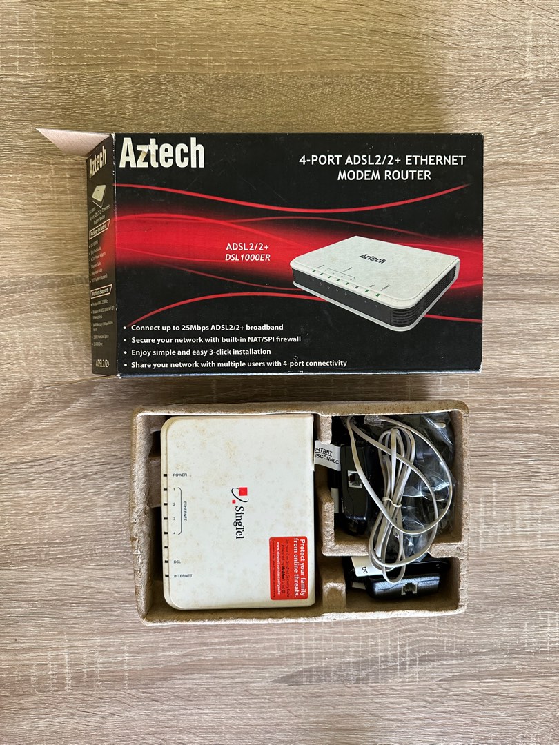Aztech 1000ER Modem Router, Computers & Tech, Parts & Accessories ...
