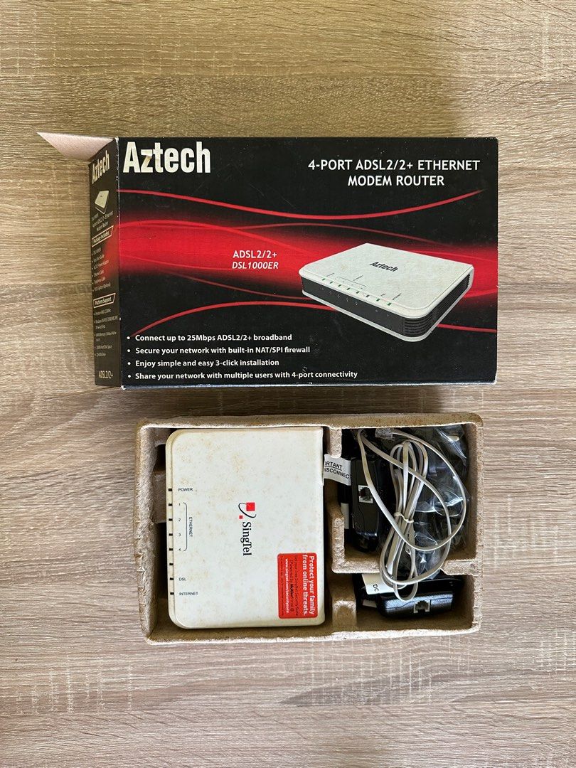 Aztech 1000ER Modem Router, Computers & Tech, Parts & Accessories ...
