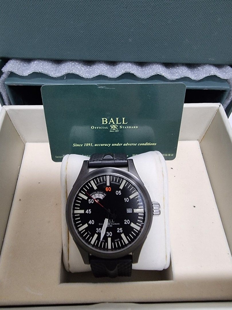 BALL Fireman Night Train Universal Military Time GMT 43mm DLC Swiss ...
