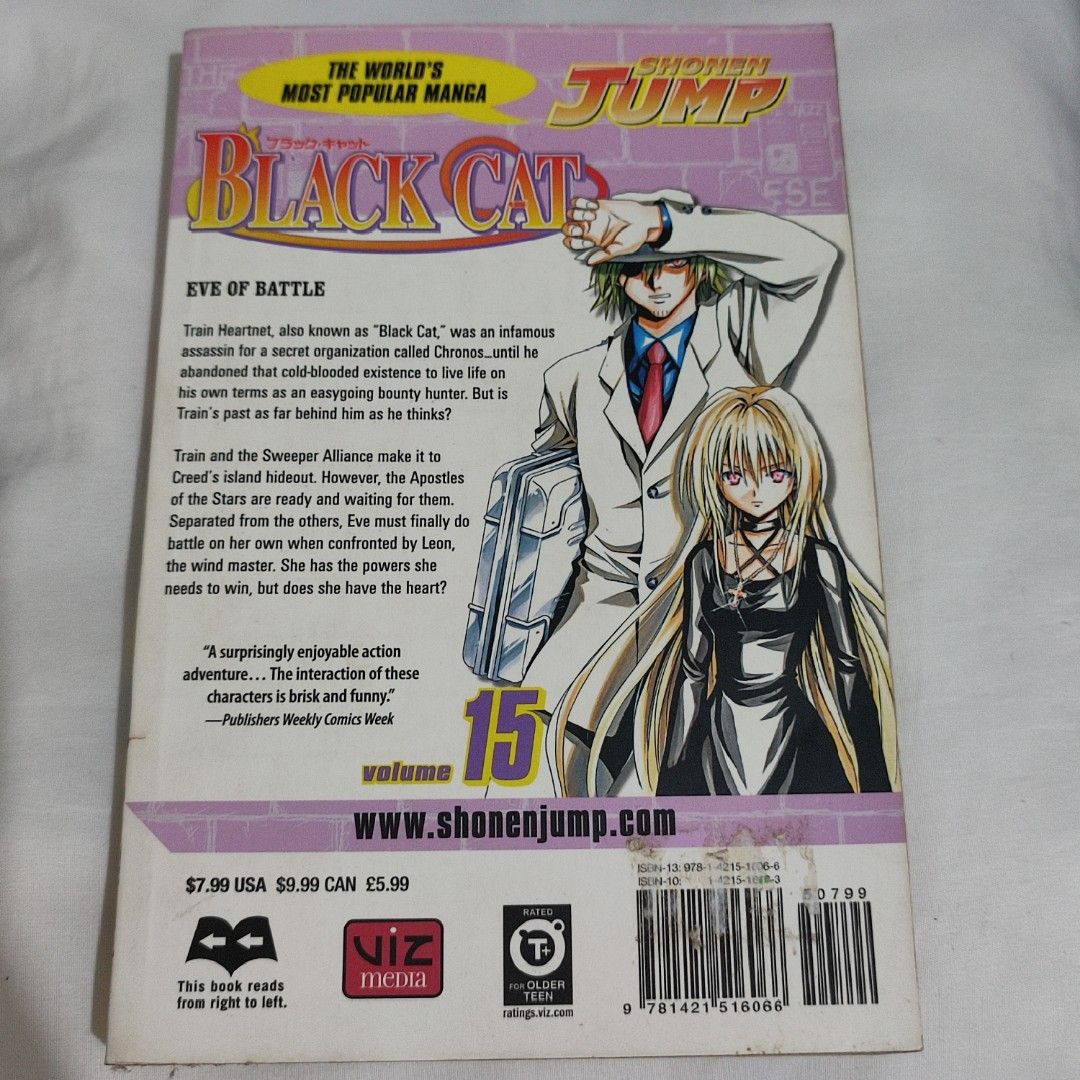 Black Cat Manga Volume 15, Hobbies & Toys, Books & Magazines, Comics ...