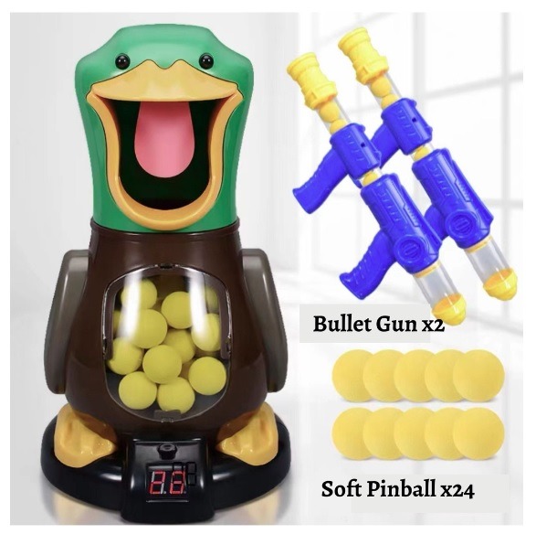 Brand New Hit Me Duck Shooting Toy Air-powered Gun Soft Bullet Ball ...