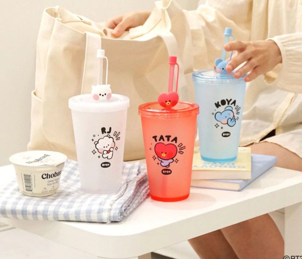 BT21 RJ Figure Straw Ice Tumbler on Carousell