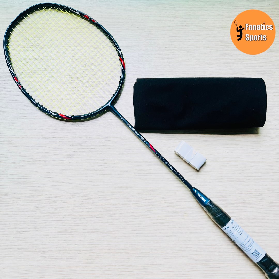 [Bundle] Brand New Victor Auraspeed 7000 B Badminton Racket strung with ...