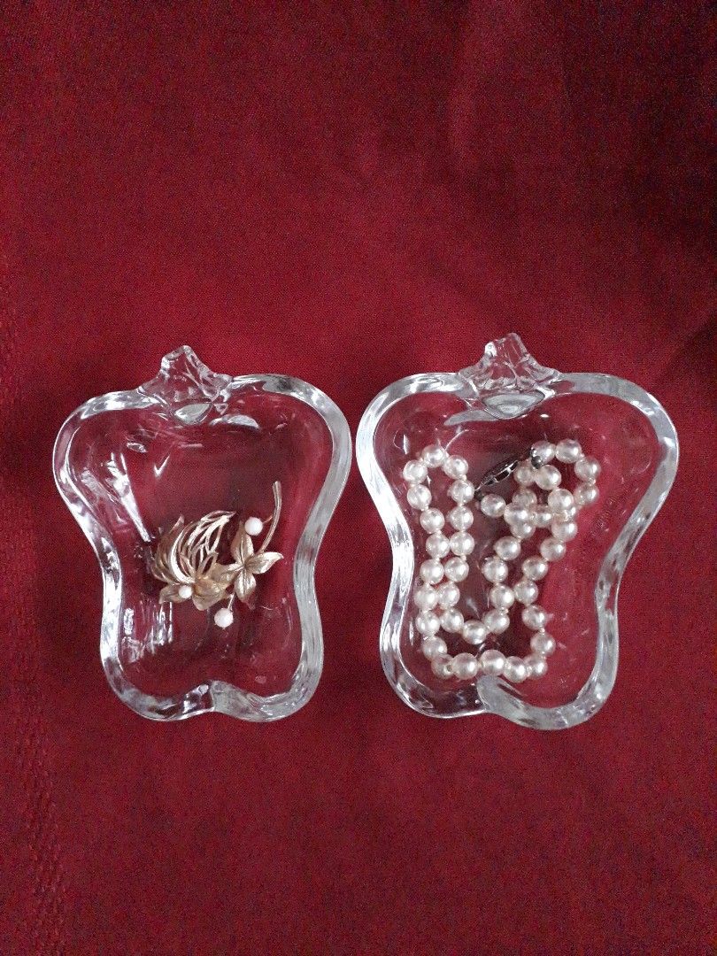 Bundle of 2 Pear-Shaped Shallow Glass Dish, Furniture & Home Living ...