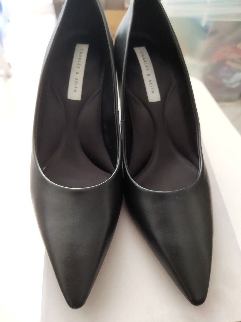 Cabin Crew Black Heels Charles & Keith, Women's Fashion, Footwear ...