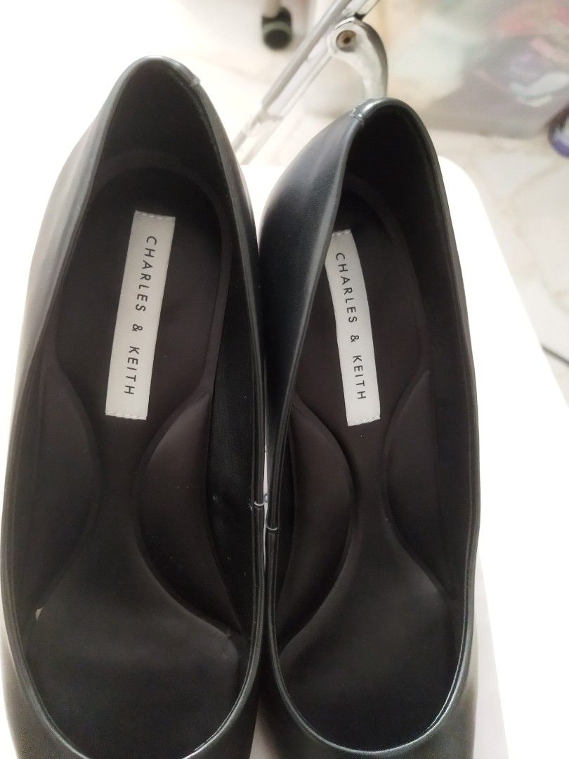 Cabin Crew Black Heels Charles & Keith, Women's Fashion, Footwear ...