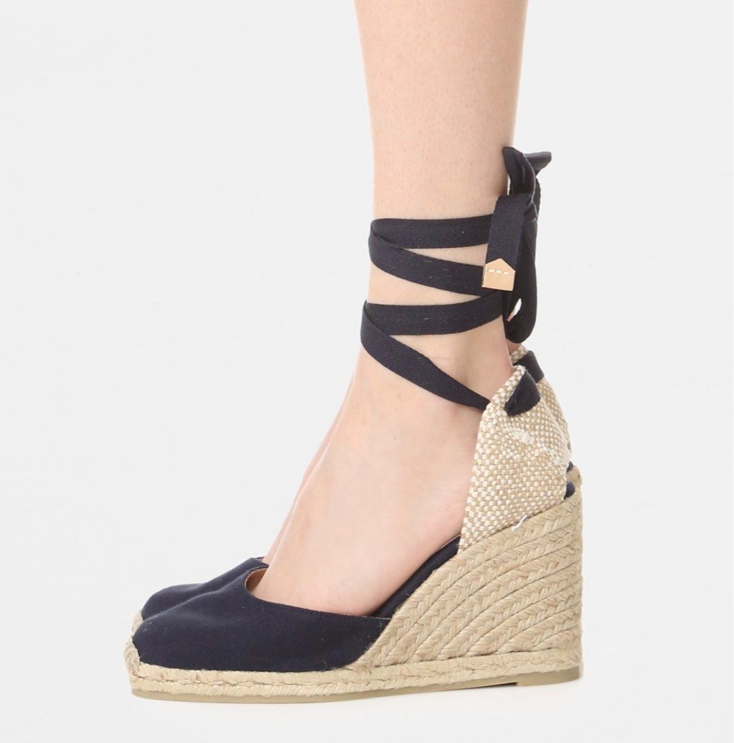 Castaner Carina Wedge Espadrilles in Navy Blue, Women's Fashion ...