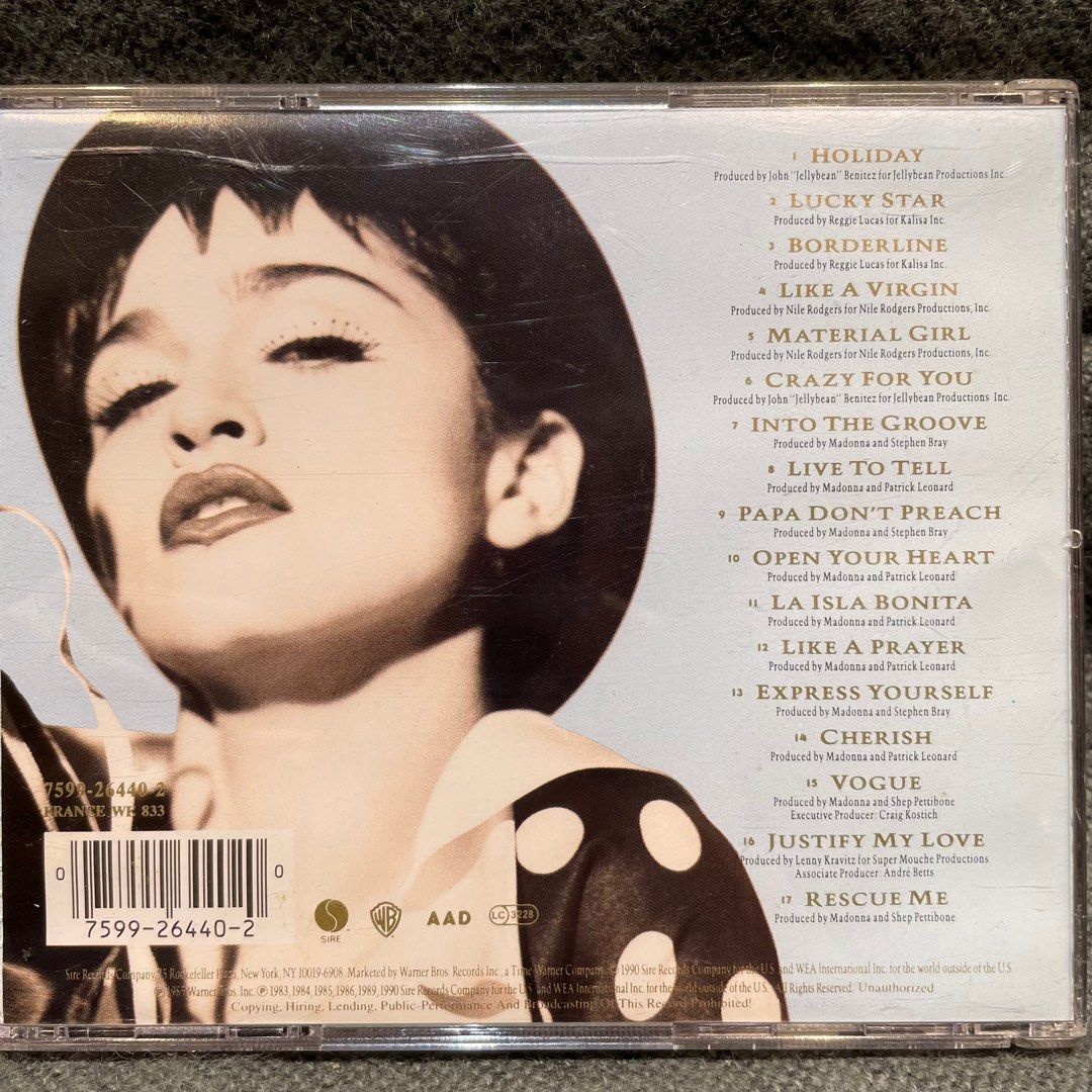 CD. Paula Abdul. Janet Jackson. Madonna. Mariah Carey. 2 Unlimited ...