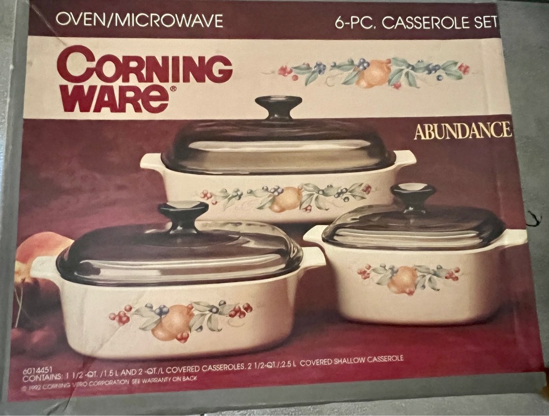 Corningware Casserole 6pc set, Furniture & Home Living, Kitchenware ...