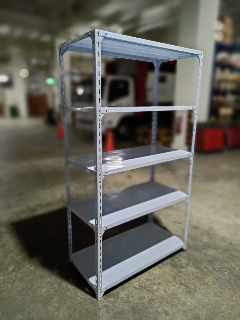 DELTA Metal Steel Shelving Rack in WHITE, Furniture & Home Living ...