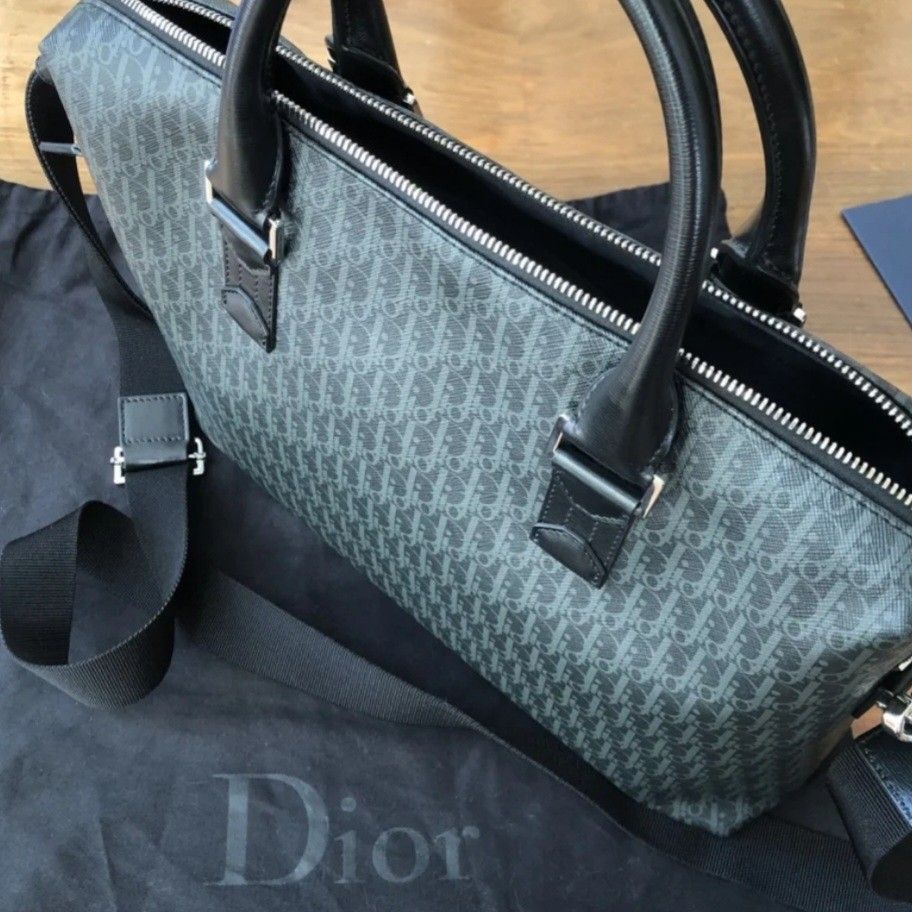 Dior Homme Briefcase in Oblique Coated Canvas, Luxury, Bags & Wallets ...